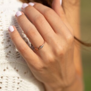 Dainty Celtic Style Alexandrite Promise Ring for Her, Unique Minimalist ...