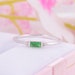 14k Solid White Gold Emerald Promise Ring for Her Unique - Etsy