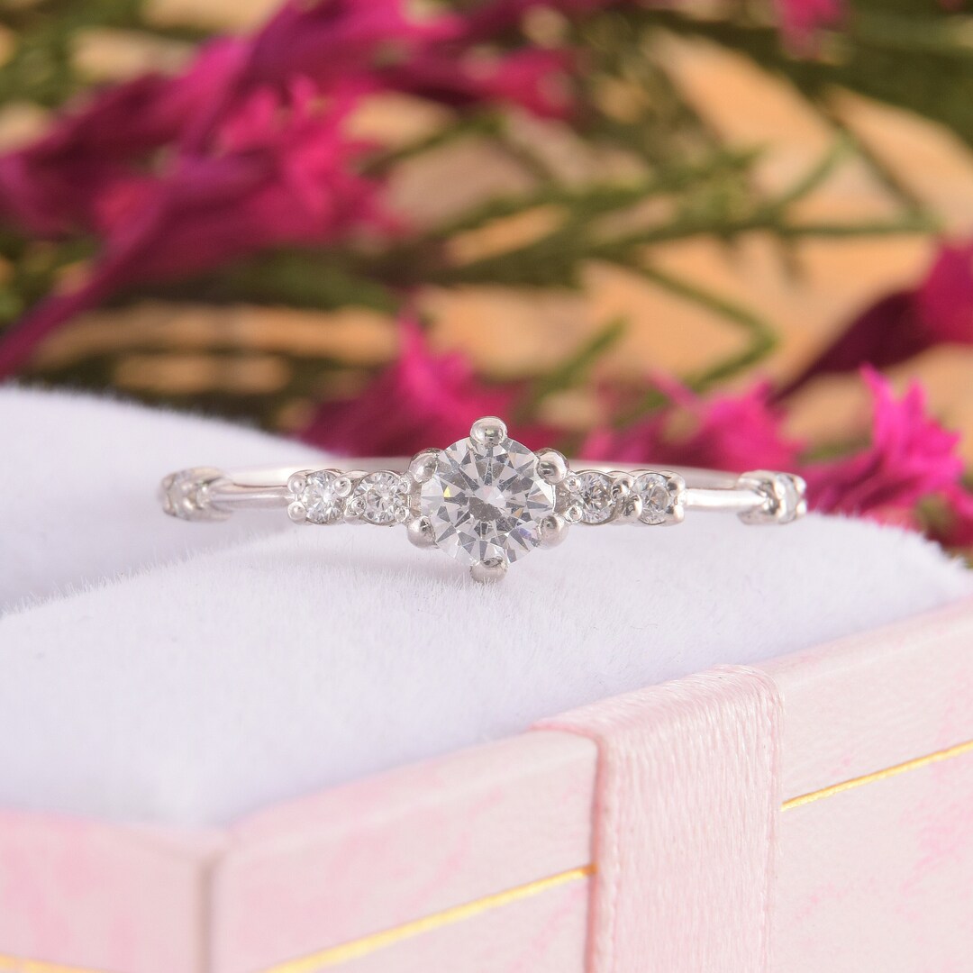 Simple Silver Engagement Ring