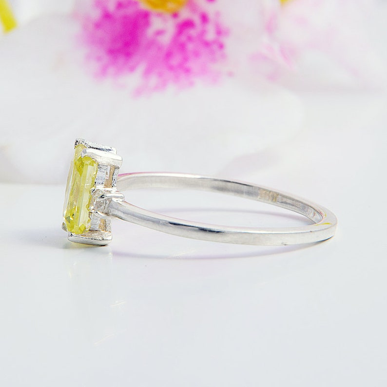 Simple & Dainty Sterling Silver Peridot Promise Ring for Her, Unique ...