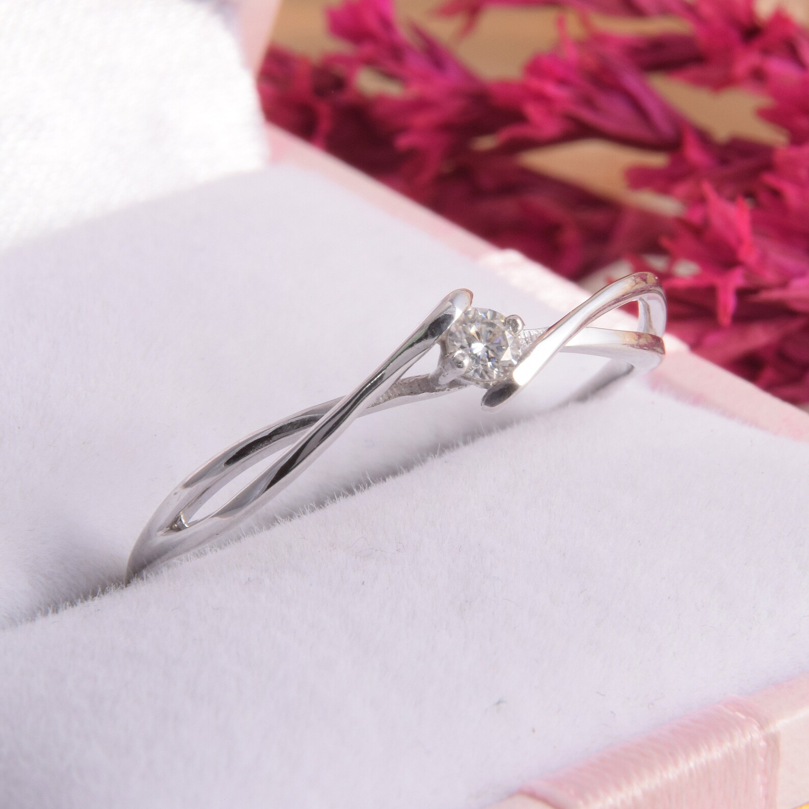 White Gold Celtic Promise Ring for Women Dainty Promise Ring | Etsy