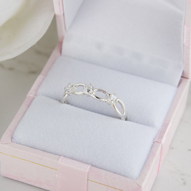 Simple womens promise ring Womens art deco ring Dainty | Etsy