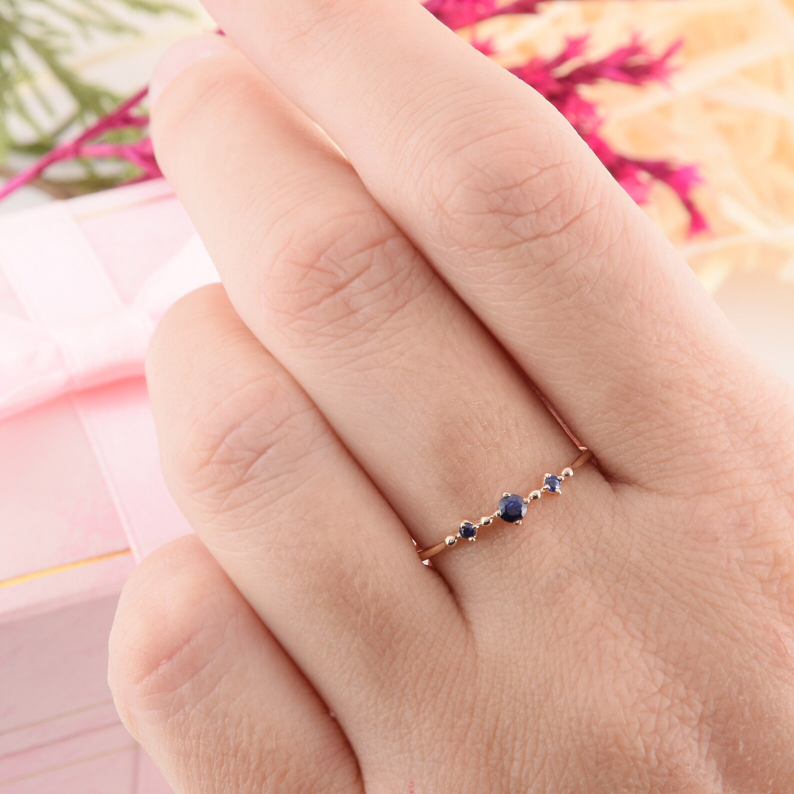 Womens Sapphire Promise Ring Gold Sapphire Ring Womens | Etsy