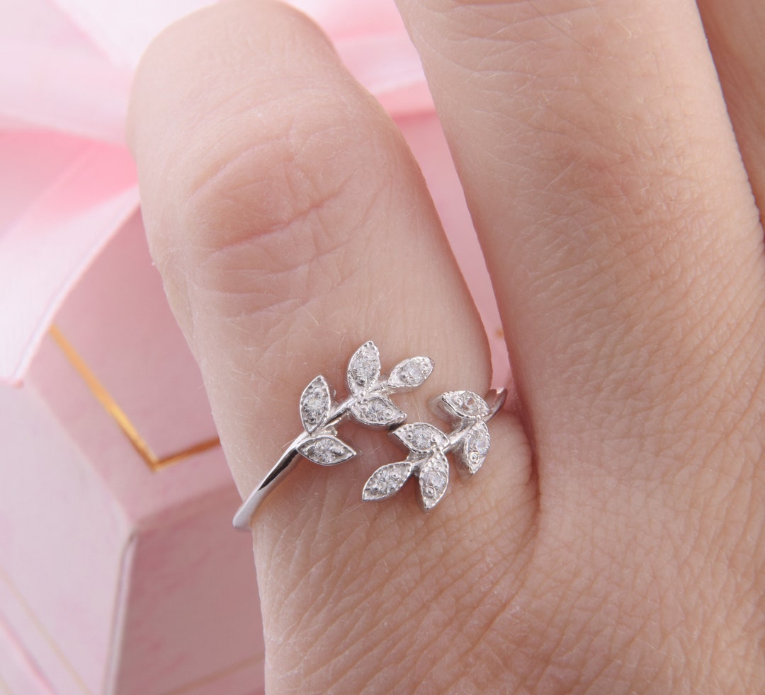 Branch With Leaves Ring, Silver Promise Ring, Promise Ring for Her ...