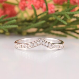 Chevron Silver Wedding Band for Her, Womens Sterling Silver Wedding ...