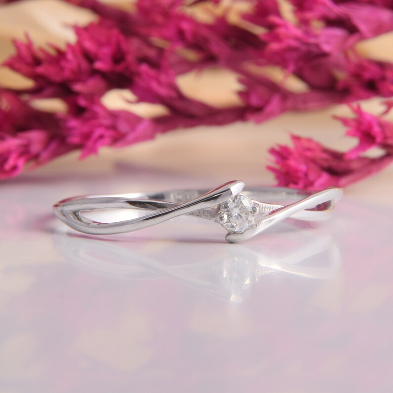 White Gold Celtic Promise Ring for Women Dainty Promise Ring | Etsy