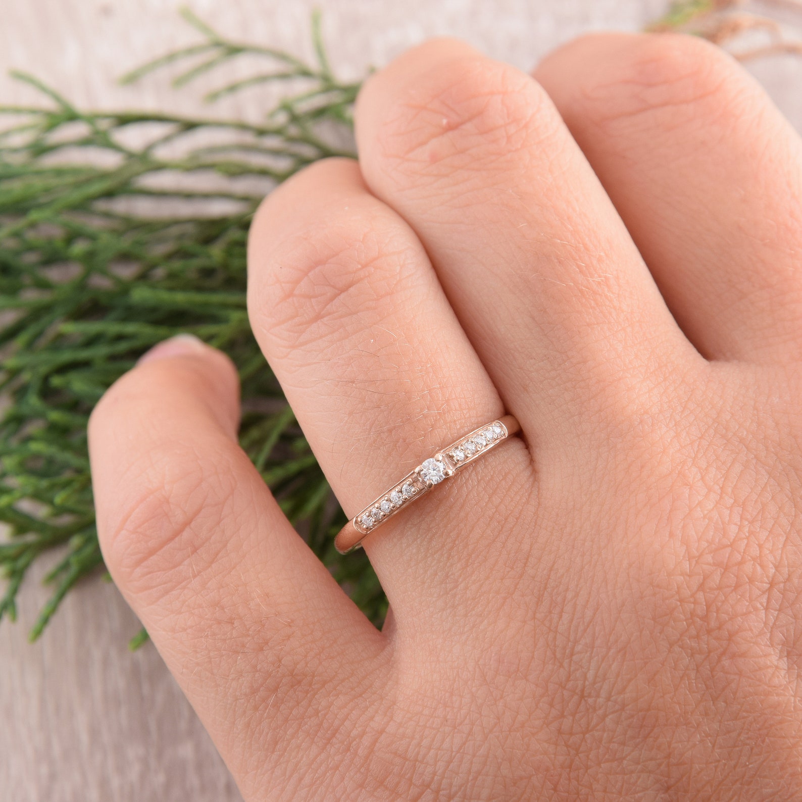 Womens Dainty Promise Ring Gold Promise Ring for Her Small - Etsy