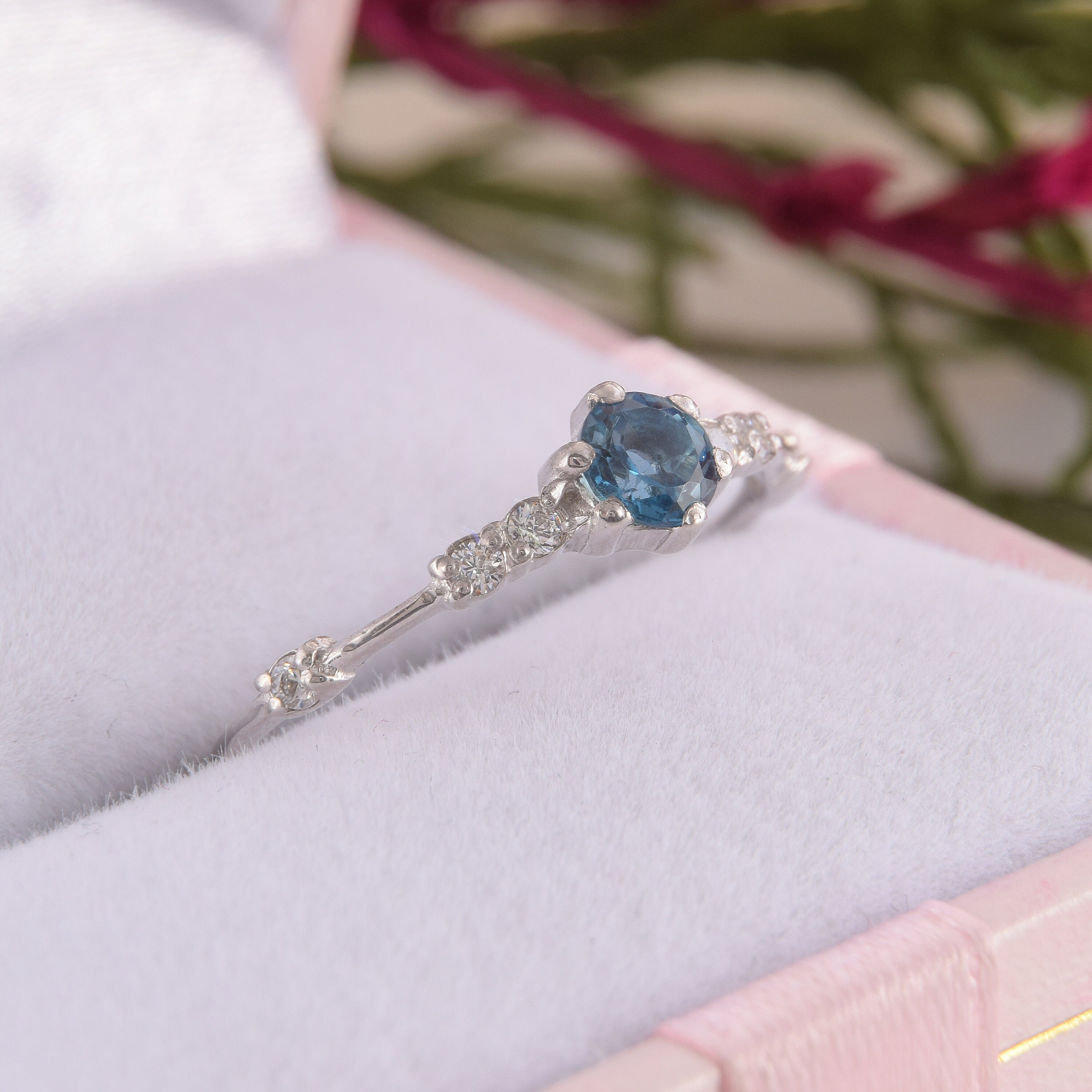 Womens Topaz Silver Ring Unique Topaz Ring Womens Promise | Etsy