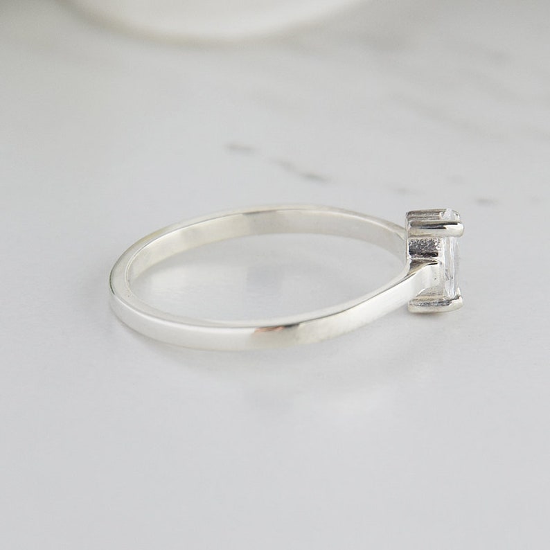 Simple Sterling Silver Promise Ring for Her Small Womens - Etsy