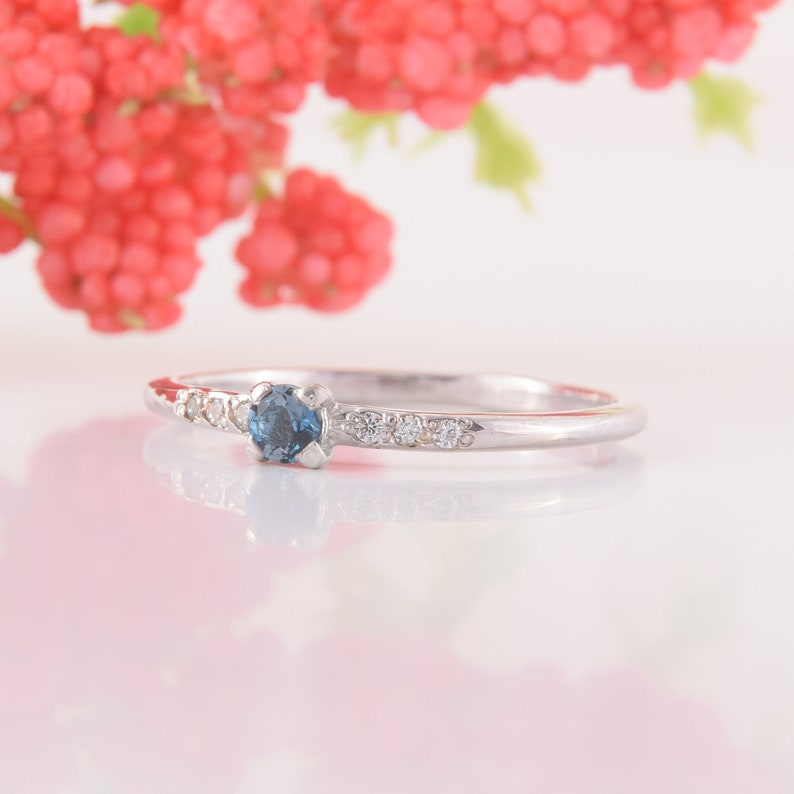 Blue Topaz Promise Silver Ring Minimalist Promise Ring for | Etsy