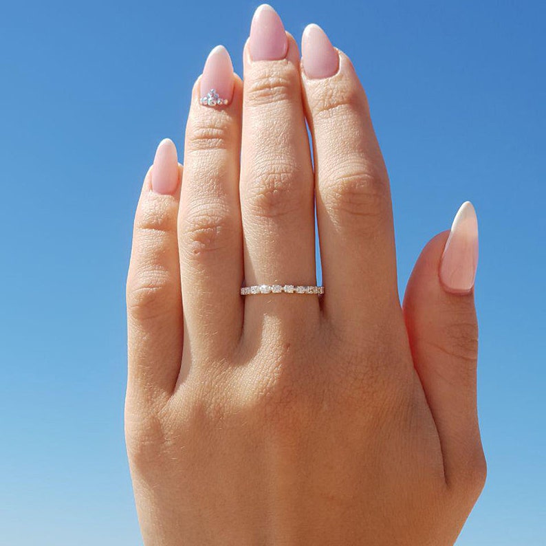 Small & Delicate Silver Womens Wedding Band Unique Wedding - Etsy