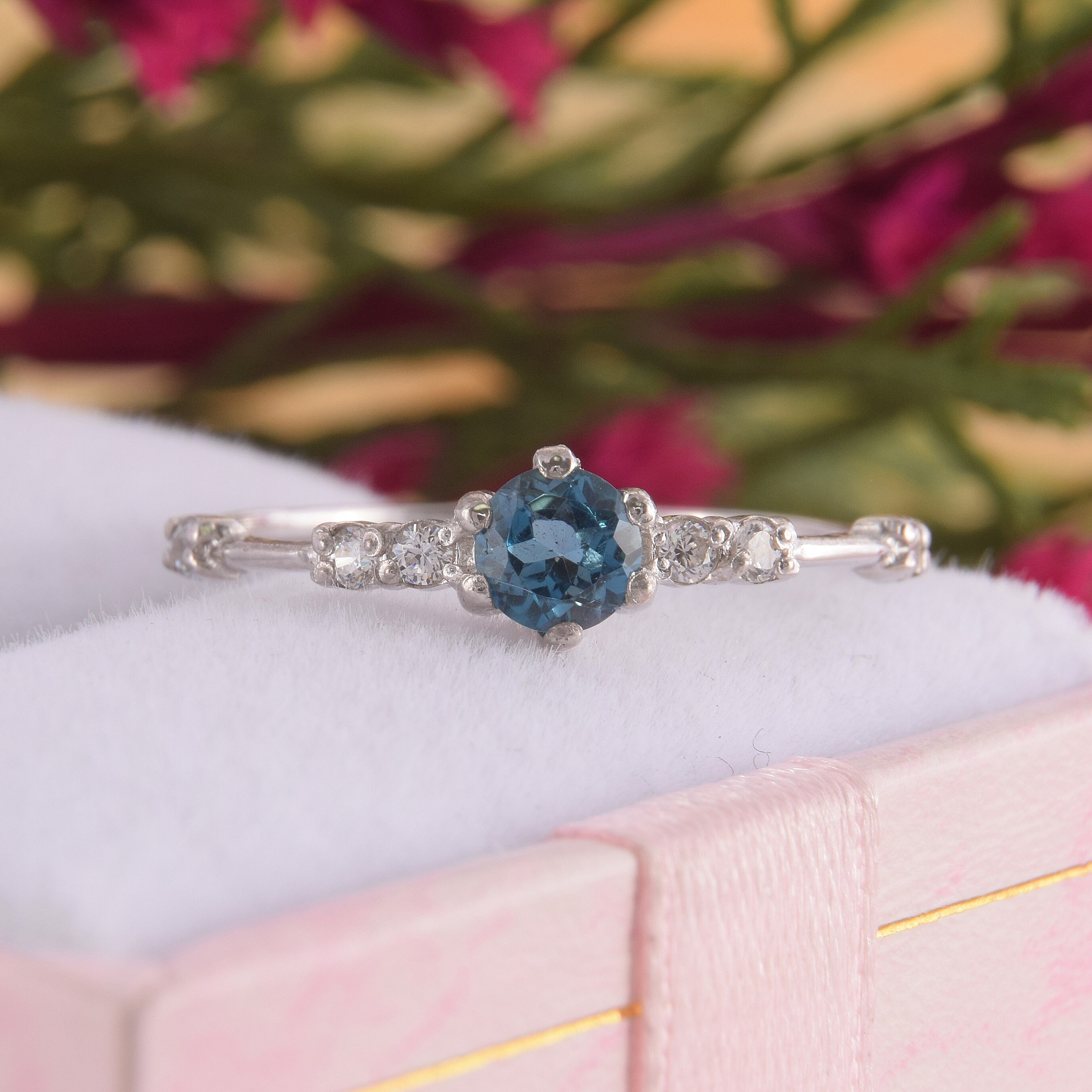 Womens Topaz Silver Ring Unique Topaz Ring Womens Promise | Etsy