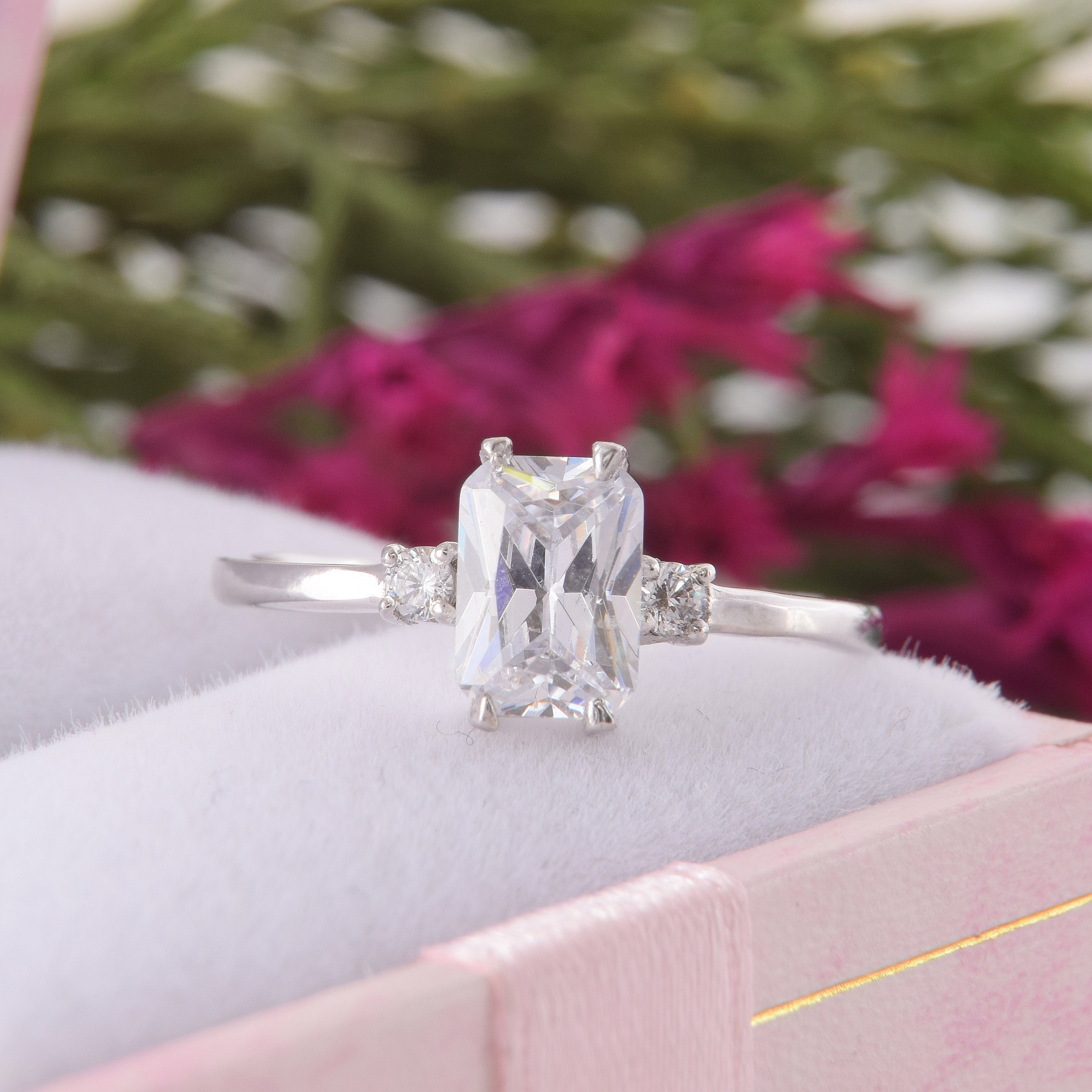 Unique 925 sterling silver art deco promise ring for her | Etsy