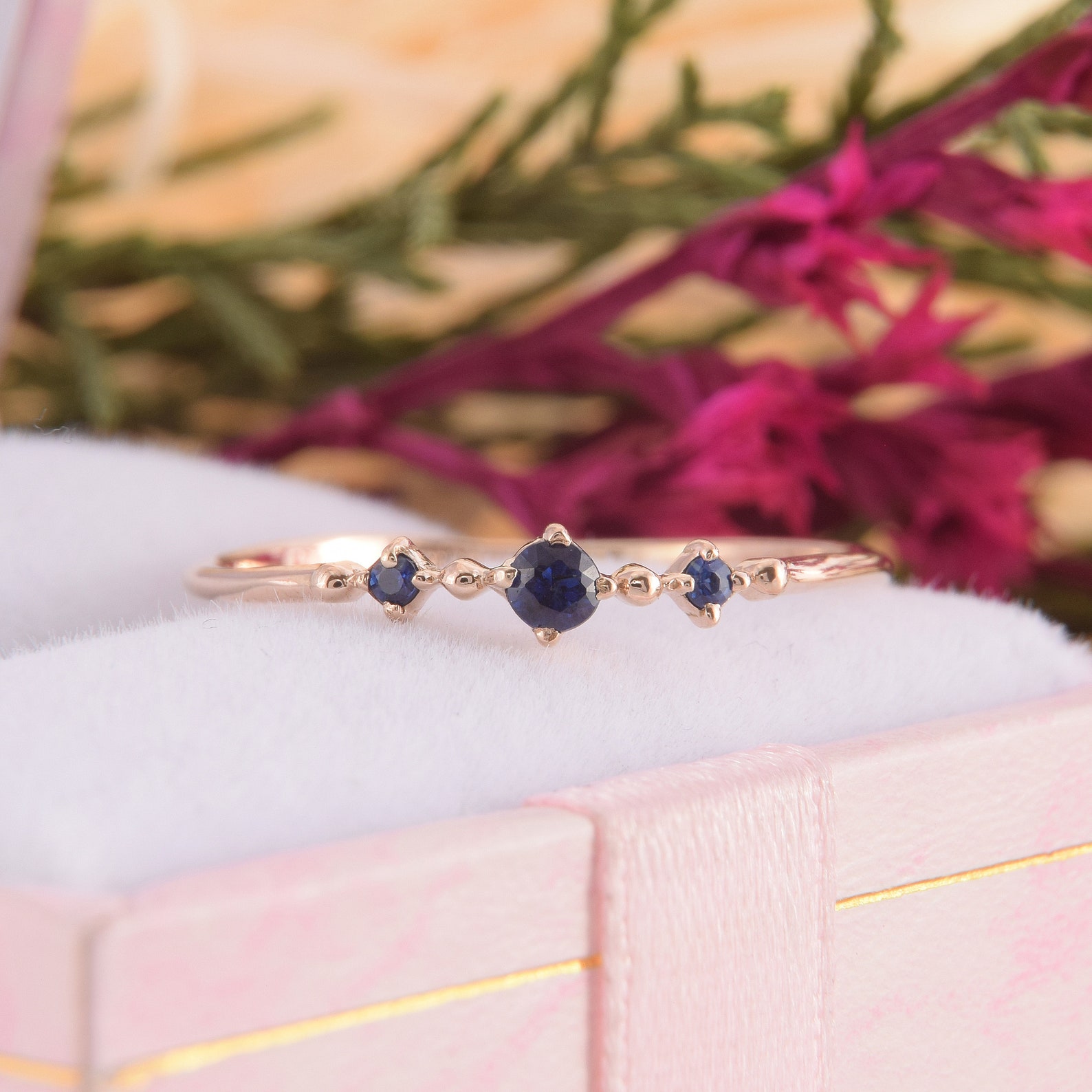 Womens Sapphire Promise Ring Gold Sapphire Ring Womens | Etsy