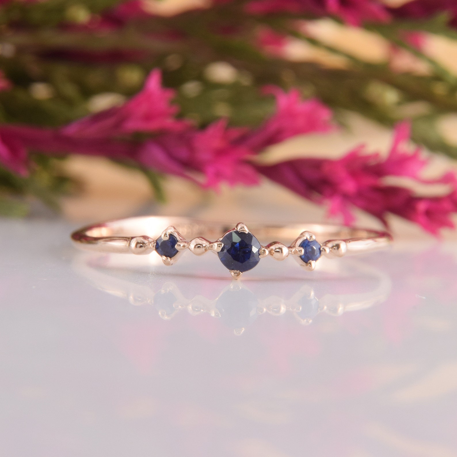 Womens Sapphire Promise Ring Gold Sapphire Ring Womens | Etsy