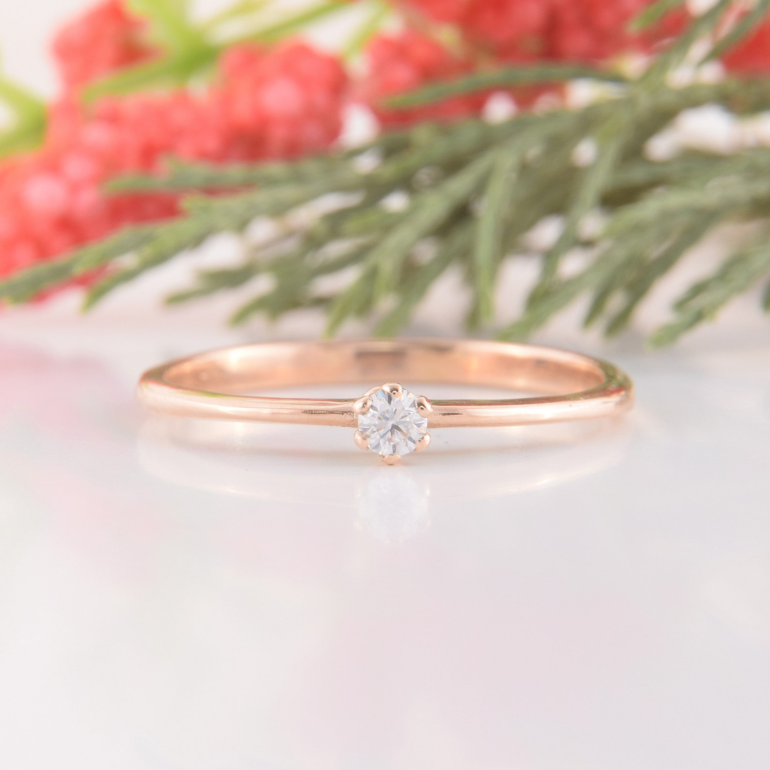 Womens Small Promise Ring Simple Promise Ring Dainty Gold | Etsy