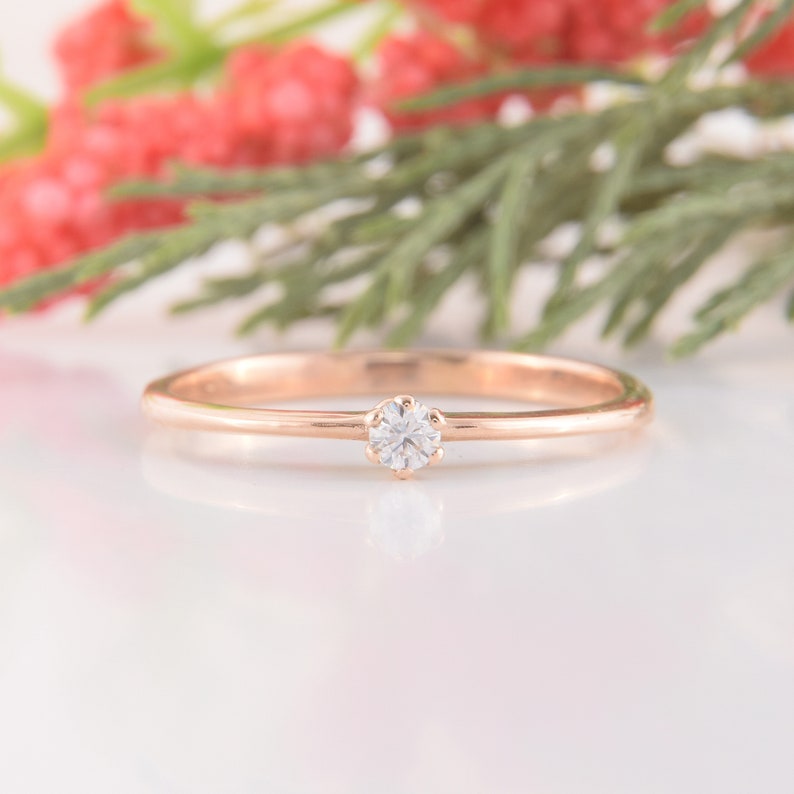 Womens Small Promise Ring Simple Promise Ring Dainty Gold | Etsy