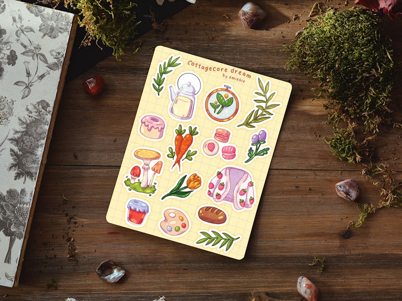 Cottagecore Sticker Sheet for Bullet Journals, Scrapbooks, Planners ...