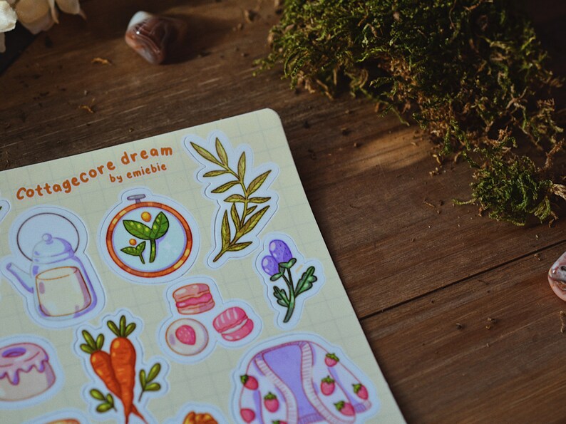 Cottagecore Sticker Sheet for Bullet Journals, Scrapbooks, Planners ...