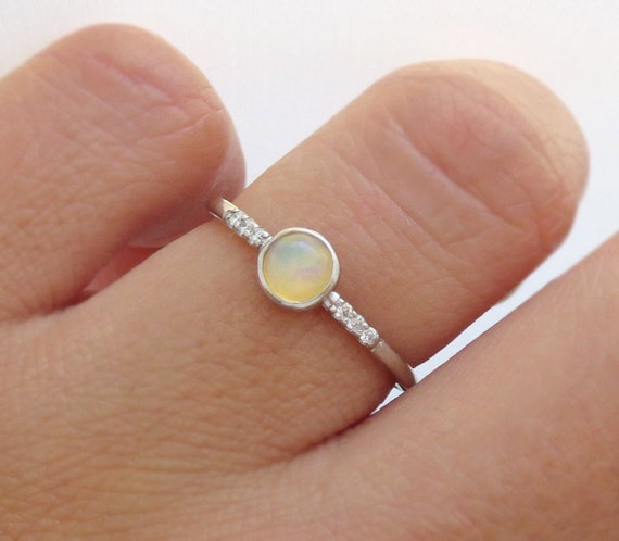 White gold fire opal ring store