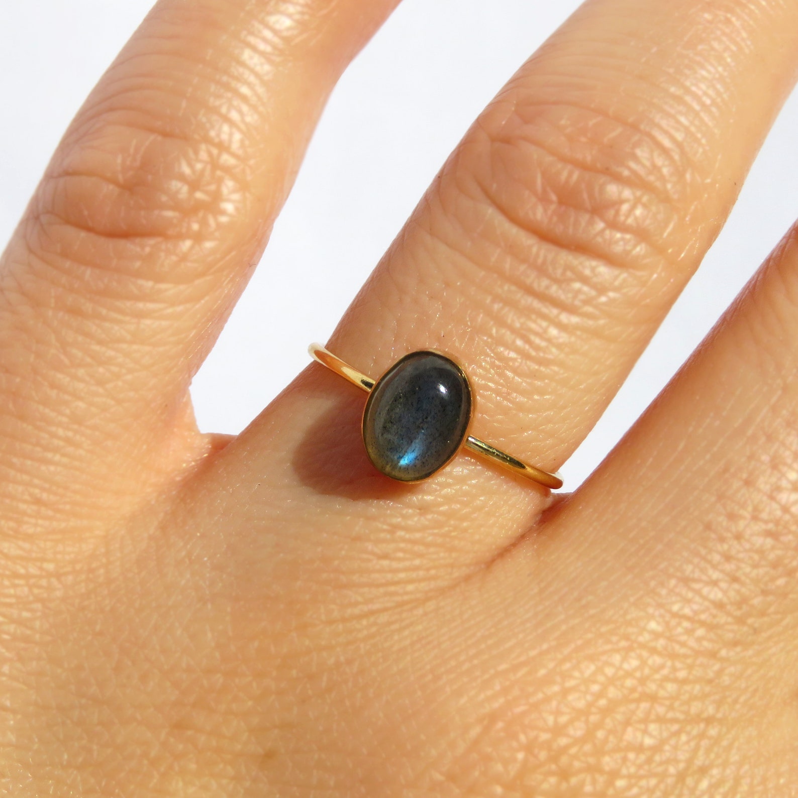 Labradorite Ring Rainbow Labradorite Gold Ring Gemstone | Etsy