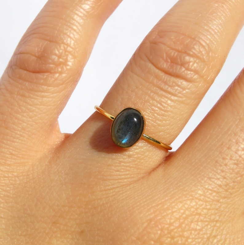 Labradorite Ring Rainbow Labradorite Gold Ring Gemstone - Etsy