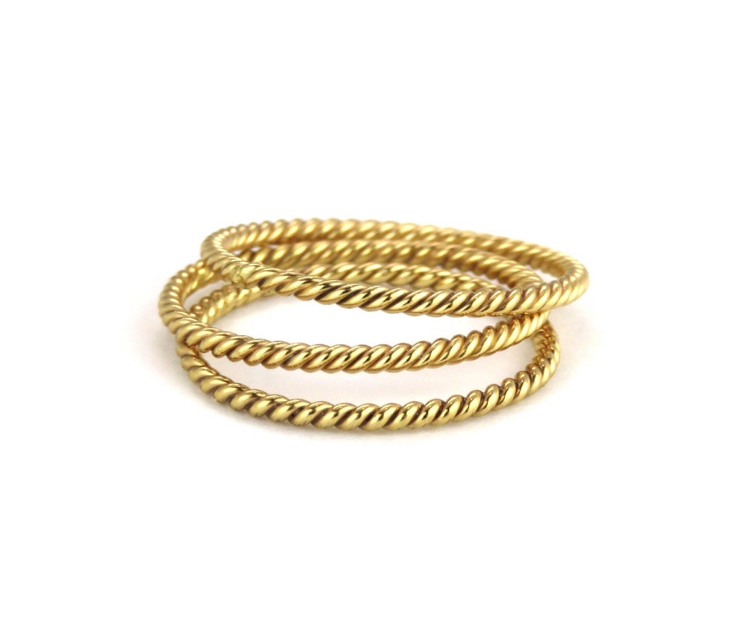 Simple Gold Ring, Twisted Ring, Thin Ring, 14k Gold Filled, Midi Ring ...