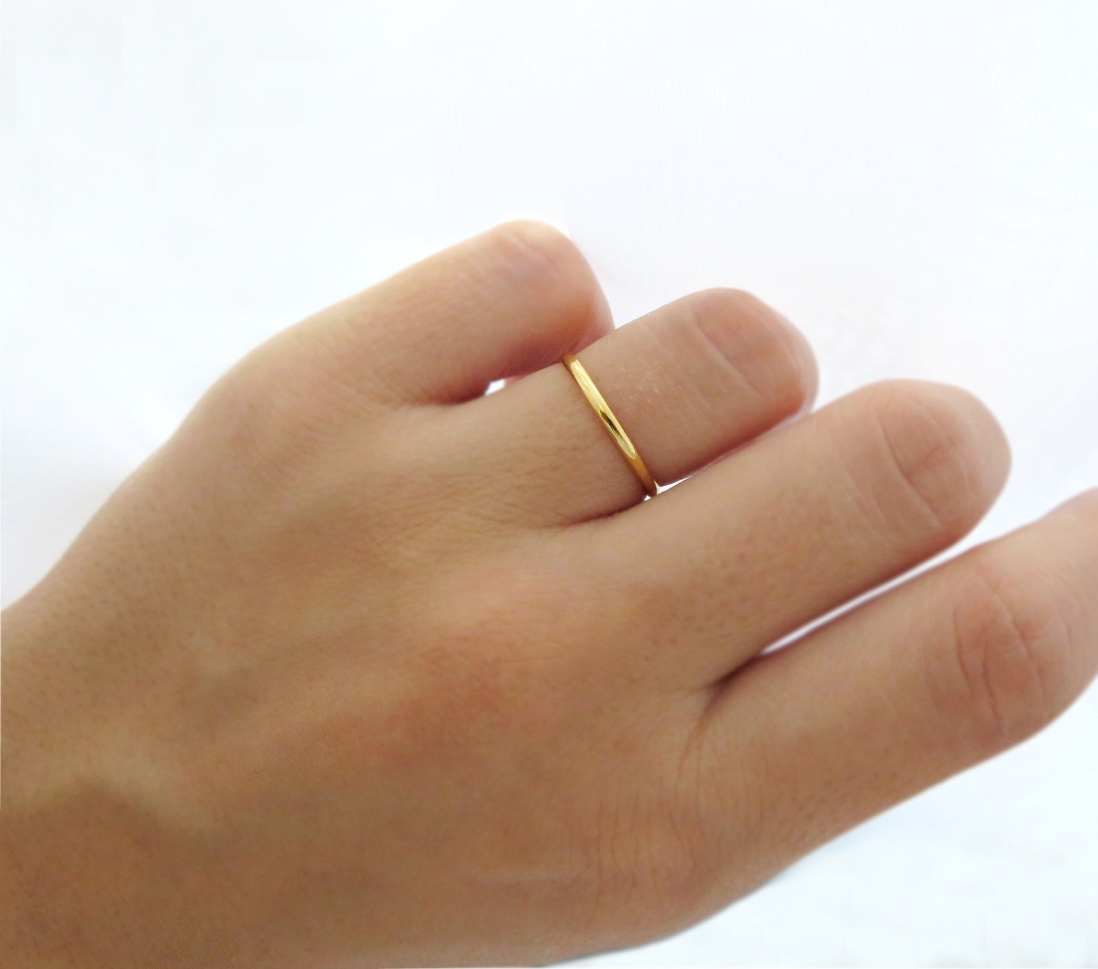 Thick Gold Band Gold Ring 14k Gold Filled Ring Half Round - Etsy Canada