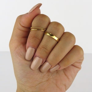 Gold Stacking Ring Set, Dainty Midi Ring, 14k Gold Filled Minimalist ...
