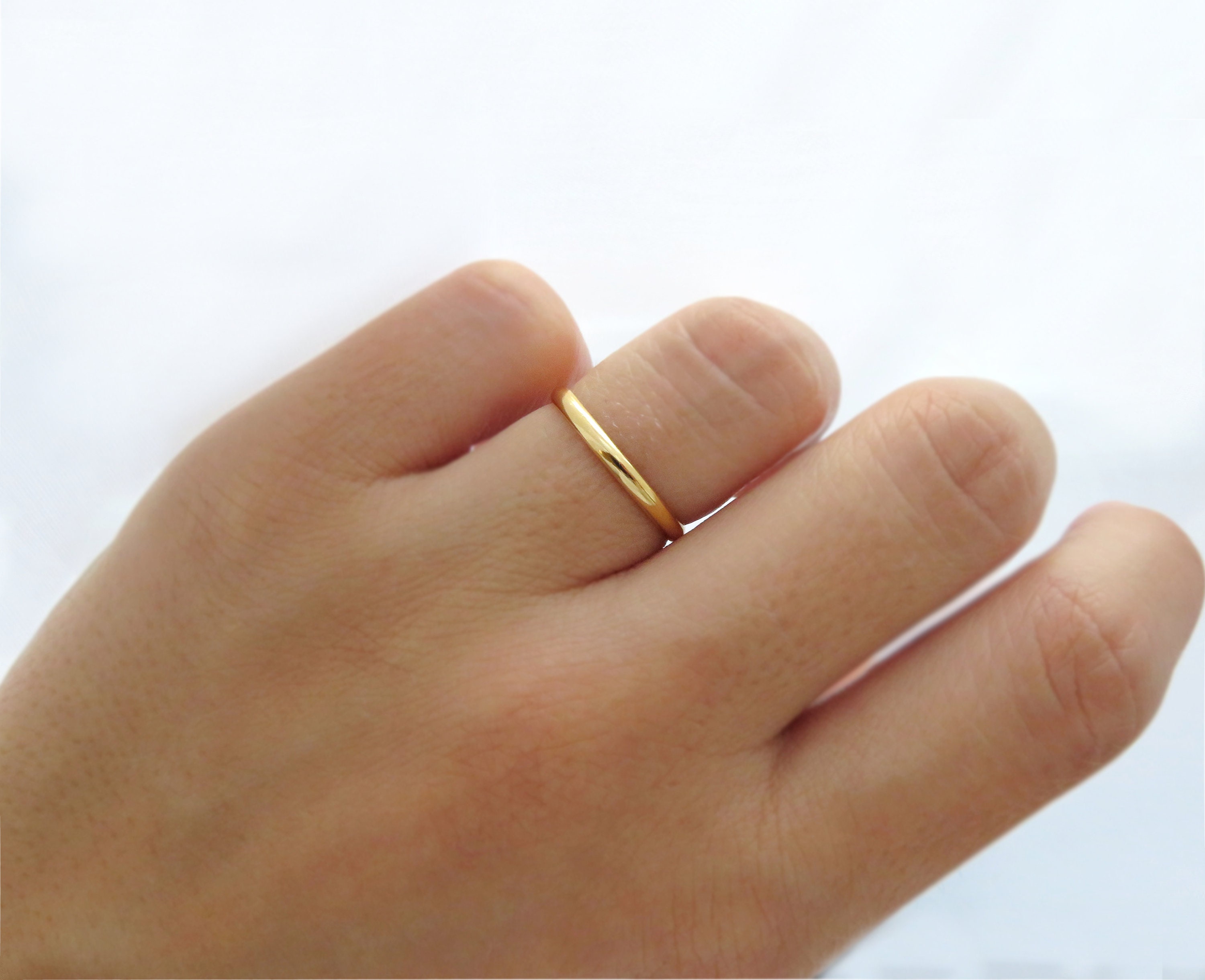 Thick Gold Band Gold Ring 14k Gold Filled Ring Half Round - Etsy Canada
