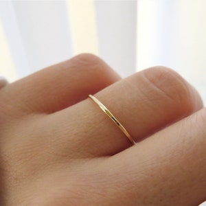 Thin Gold Ring, Gold Ring, 14k Gold Ring, Gold Stack Ring, Solid Gold ...