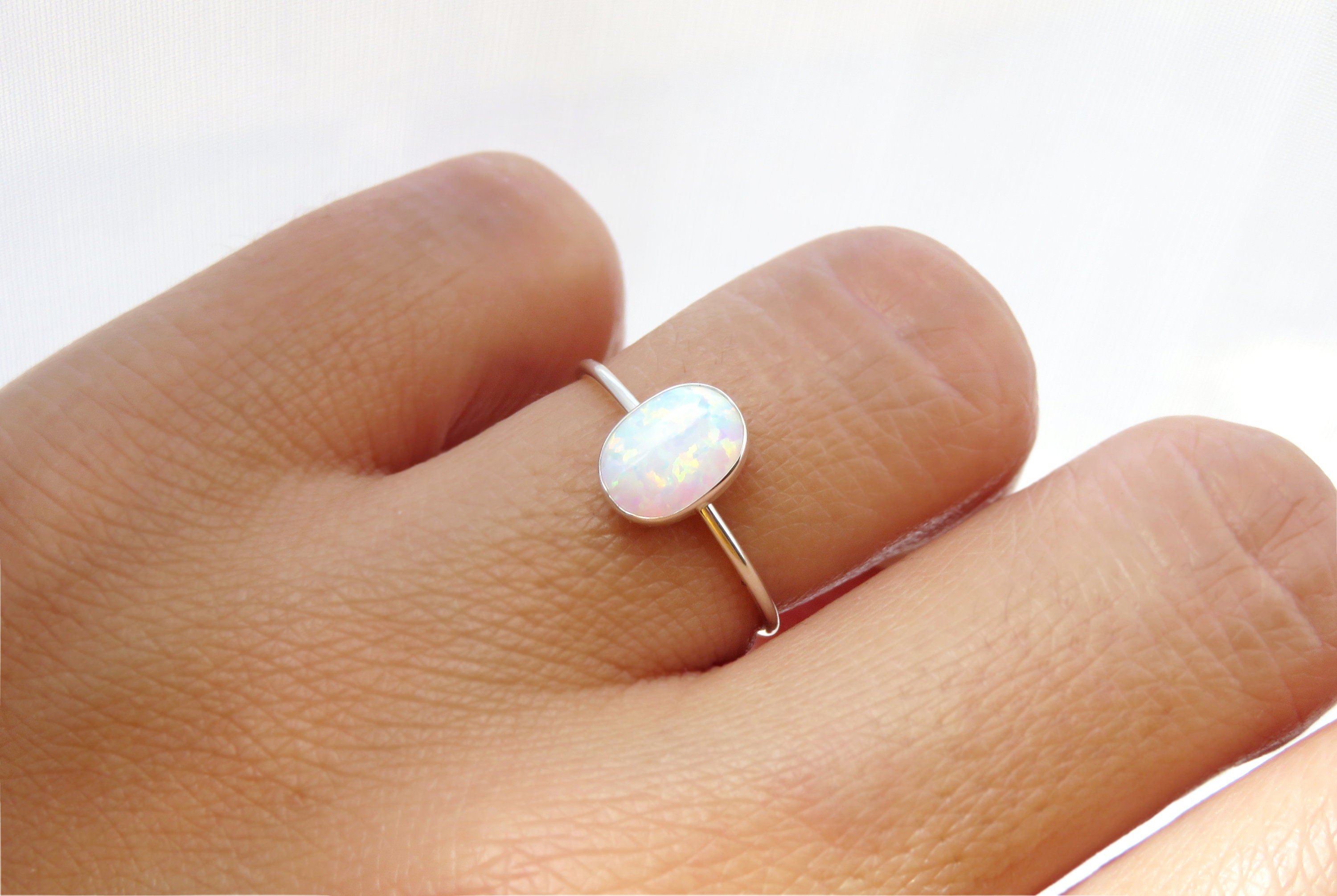 White Opal Ring White Fire Opal Ring Multicolour Fire Opal | Etsy