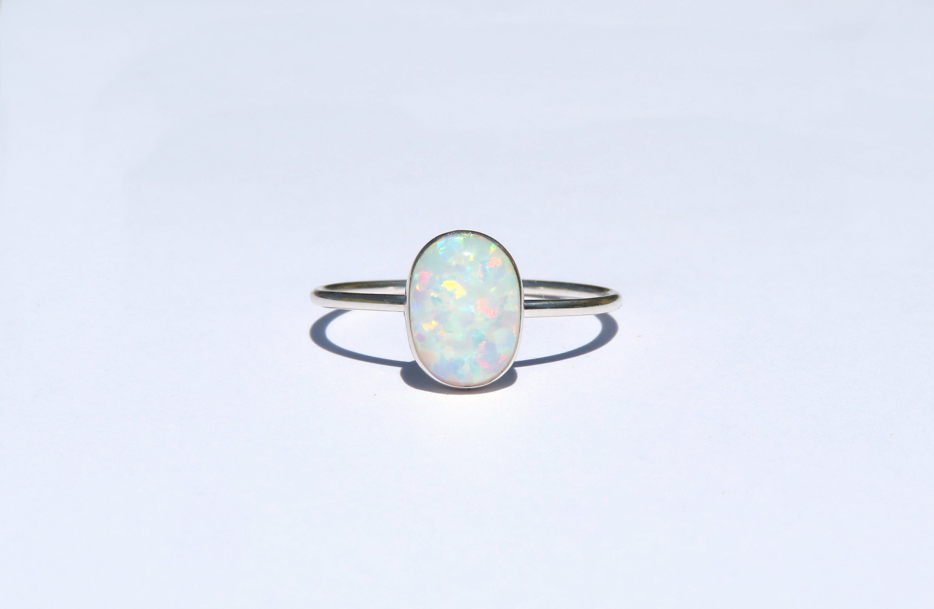White Opal Ring White Fire Opal Ring Multicolour Fire Opal - Etsy