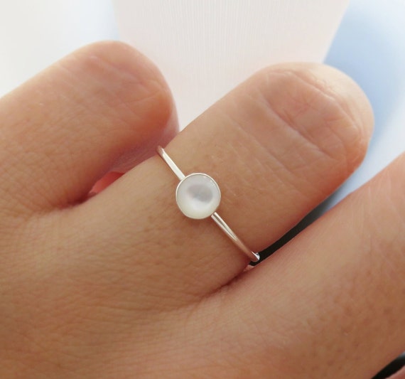 Sterling silver and pearl ring store