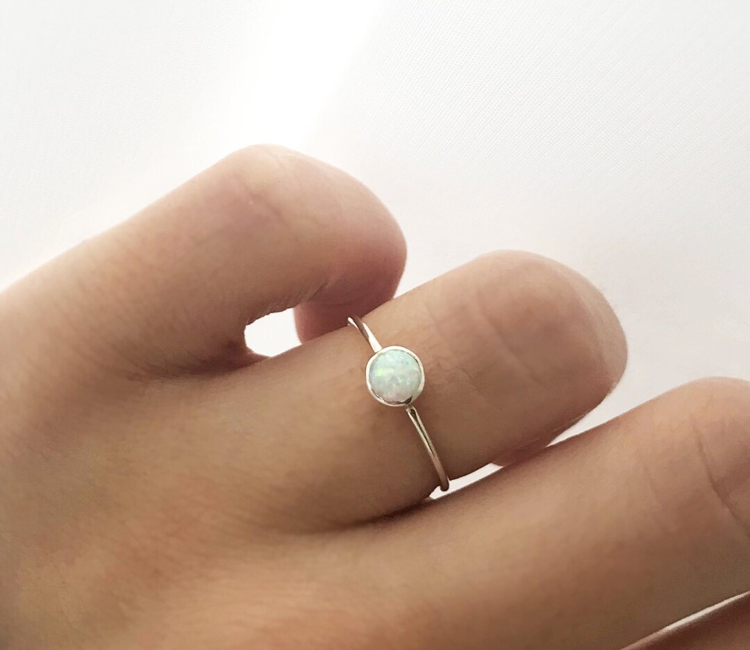 White Opal Ring, White Fire Opal Ring, Multicolour Fire Opal, Silver ...
