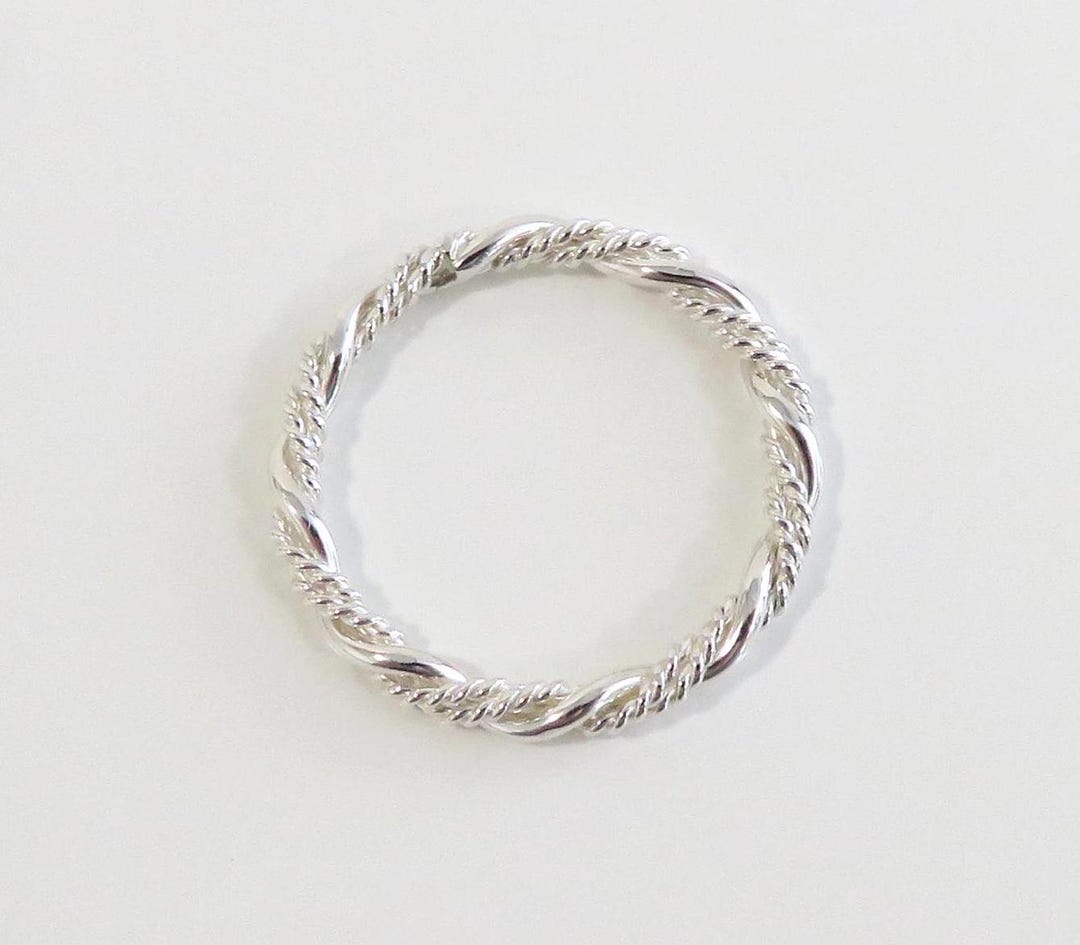 Silver Band, Twist Silver Ring, Silver Ring, Sterling Silver Ring, Silver Stack Ring, Pattern ...