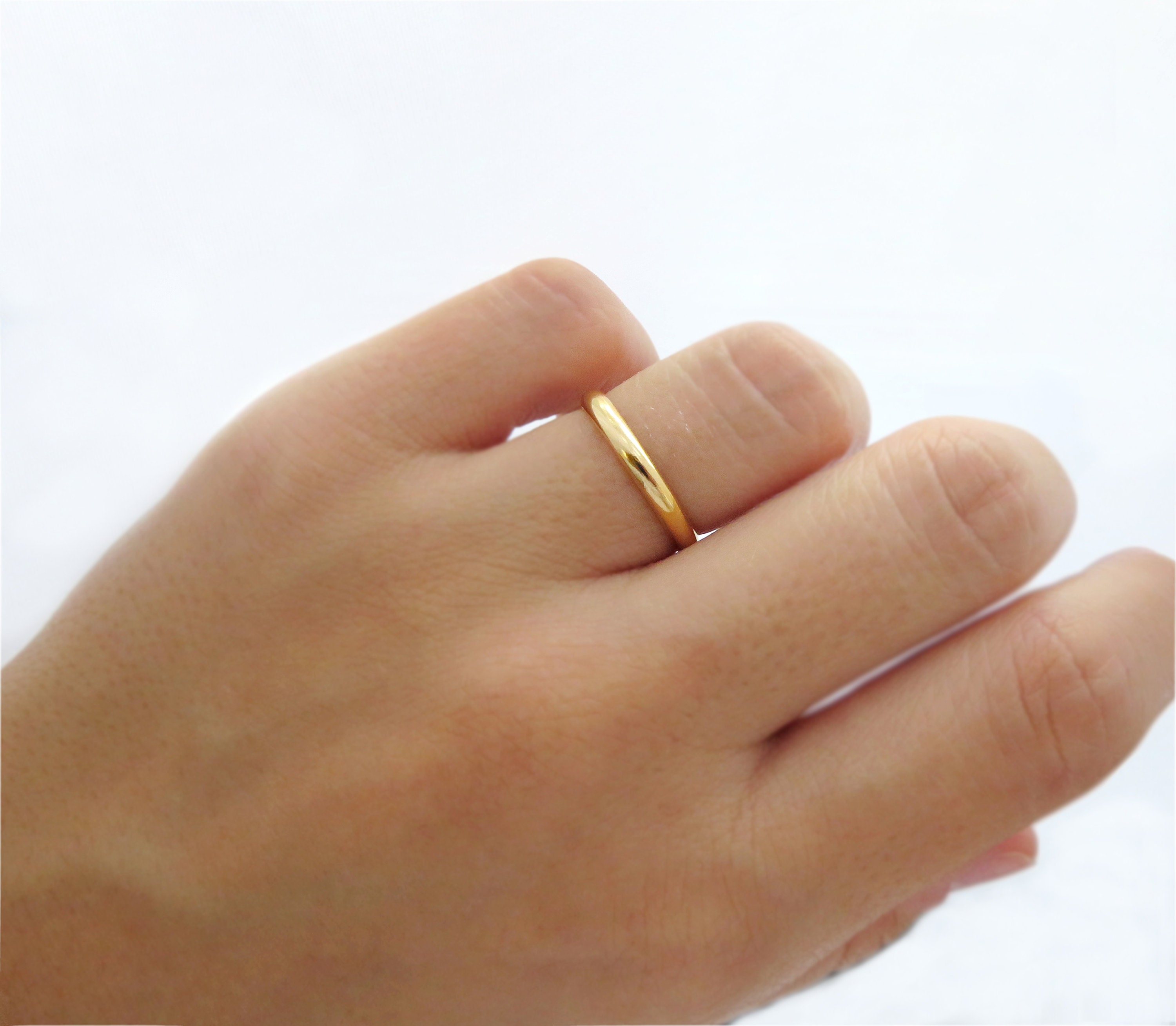 Thick Gold Band Gold Ring 14k Gold Filled Ring Half Round - Etsy Canada