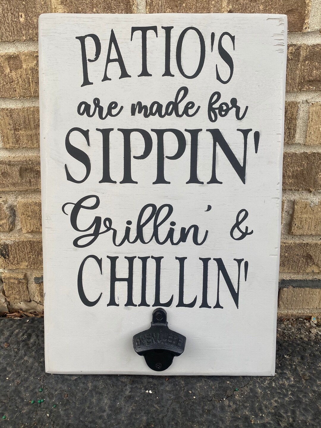 Wood Patio Sign With Bottle Opener - Etsy