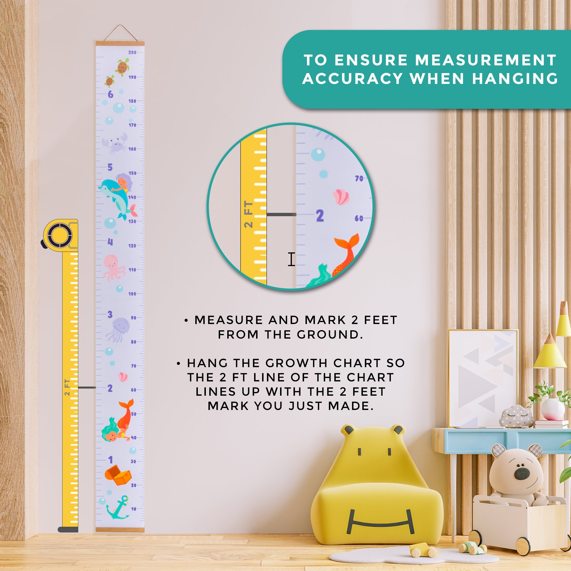 Growth Chart for Kids Nursery or Room Wall Decor Removable - Etsy