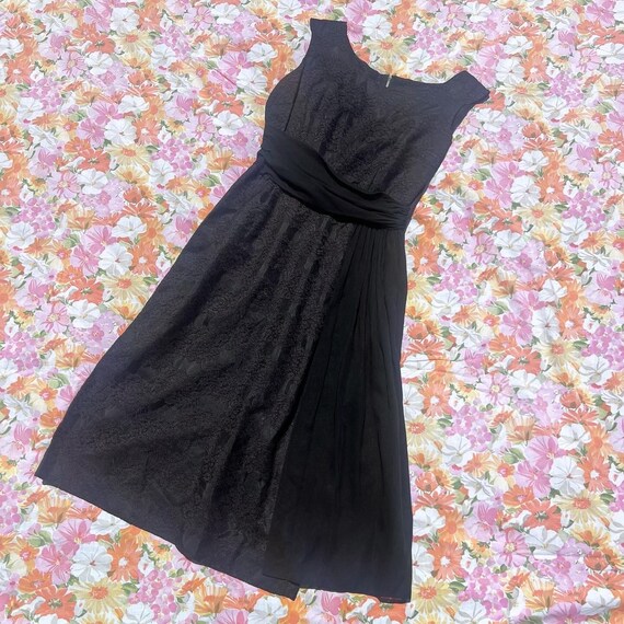 Vintage 1950s Black Lace Miss Peg Palmer Dress - Size… - Gem