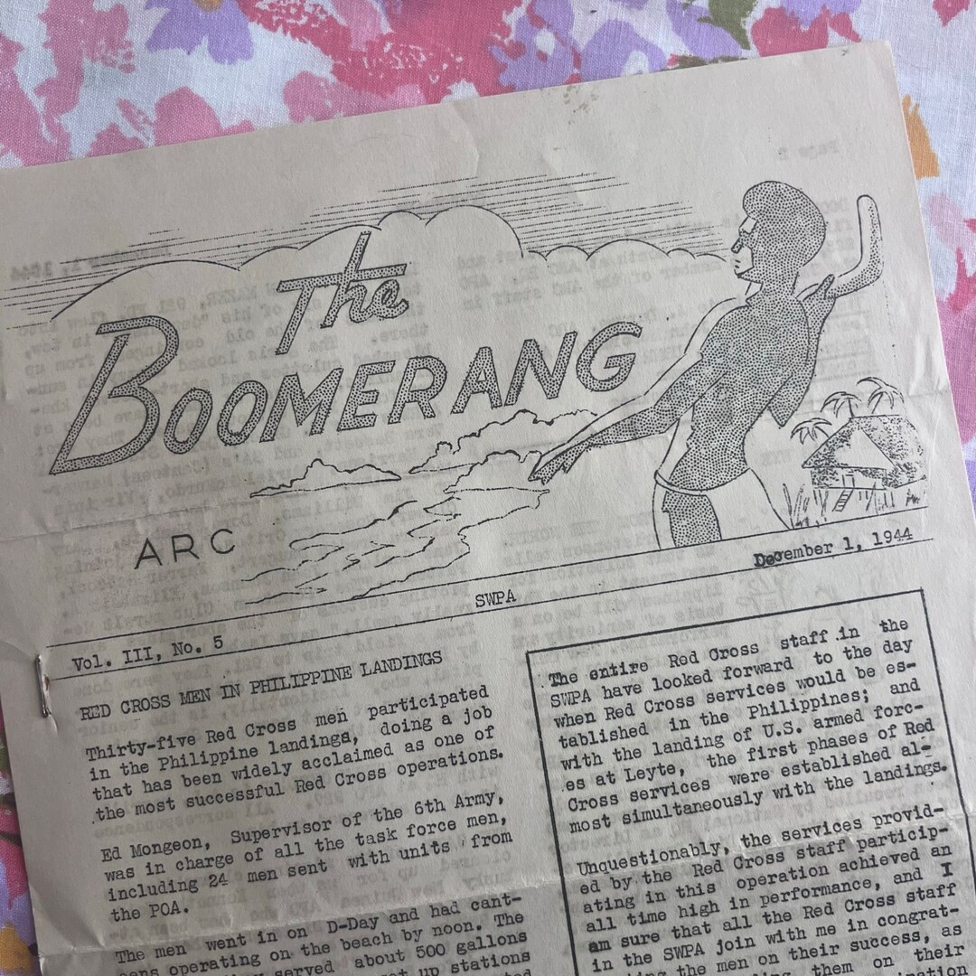 Vintage WWII ARC Boomerang Newsletter 1944 Pacific - Etsy