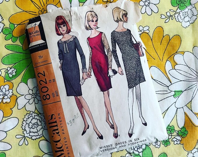 Vintage 1960s Mccalls 8022 Dress and Stockings Pattern Size 12 - Etsy