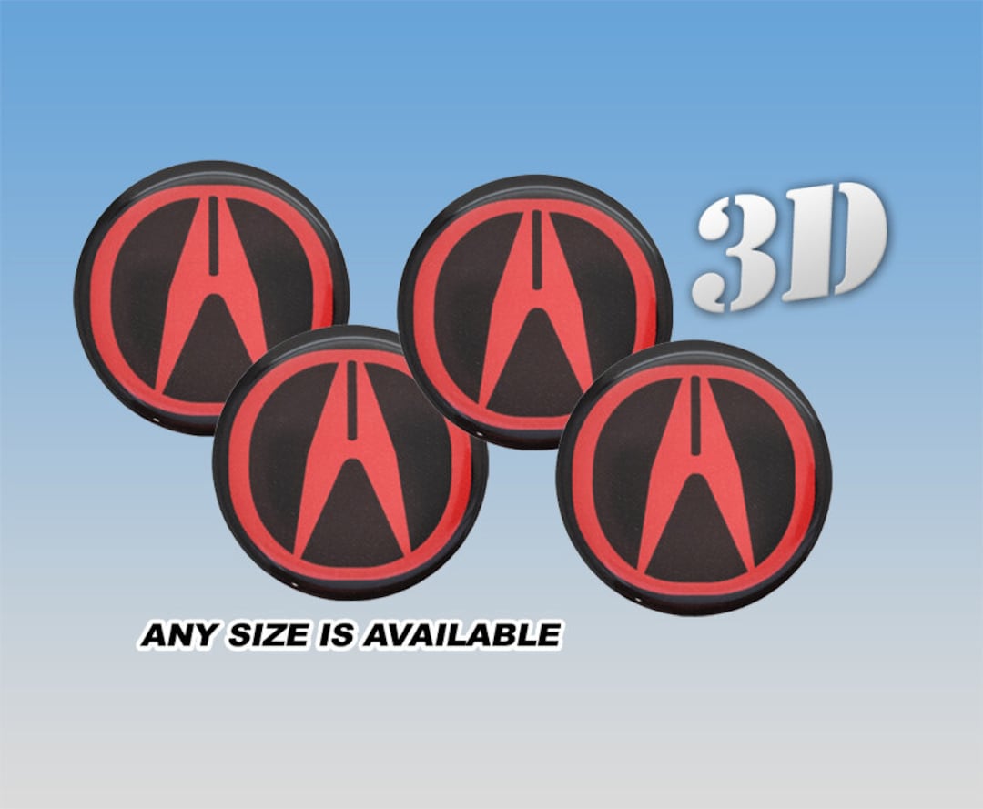 For Acura® Replacements Center Wheel Cap Decals Emblems Stickers red ...