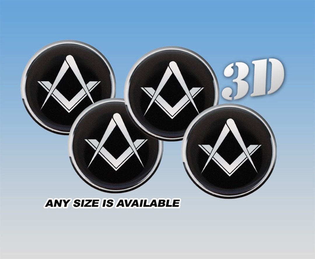 MASONIC Logo Center Wheel Cap Decals Emblems Stickers w/b Any Size Set ...