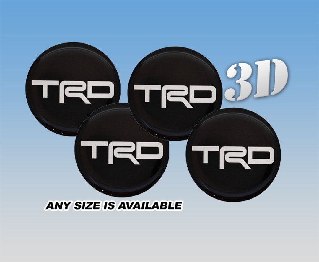 TRD Center Wheel Cap Decals Emblems Stickers w/b Any Size Set of 4 Pcs ...