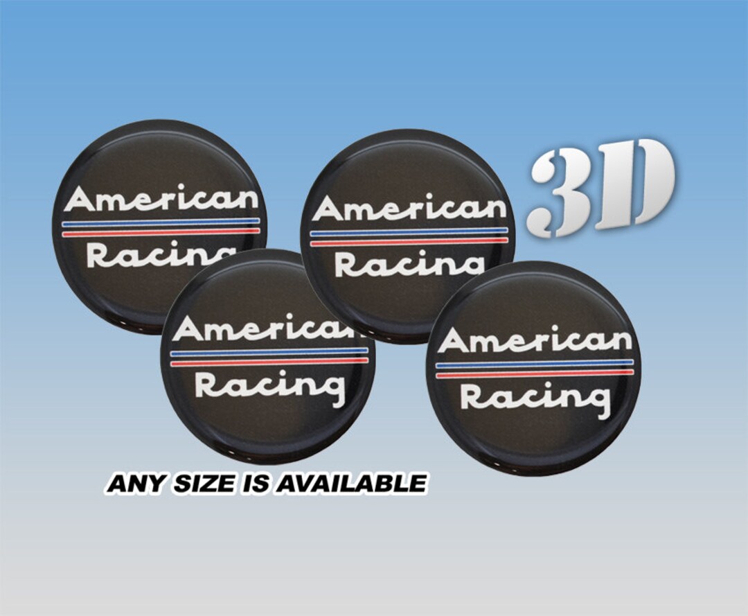 American Racing Center Wheel Cap Decals Emblems Stickers blue-red Lines ...