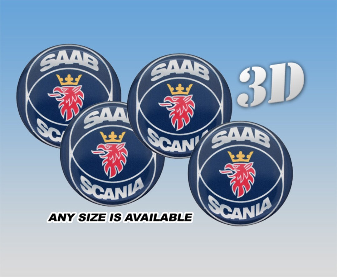 Saab Scania Center Wheel Cap Decals Emblems Stickers w/r/db Any Size ...