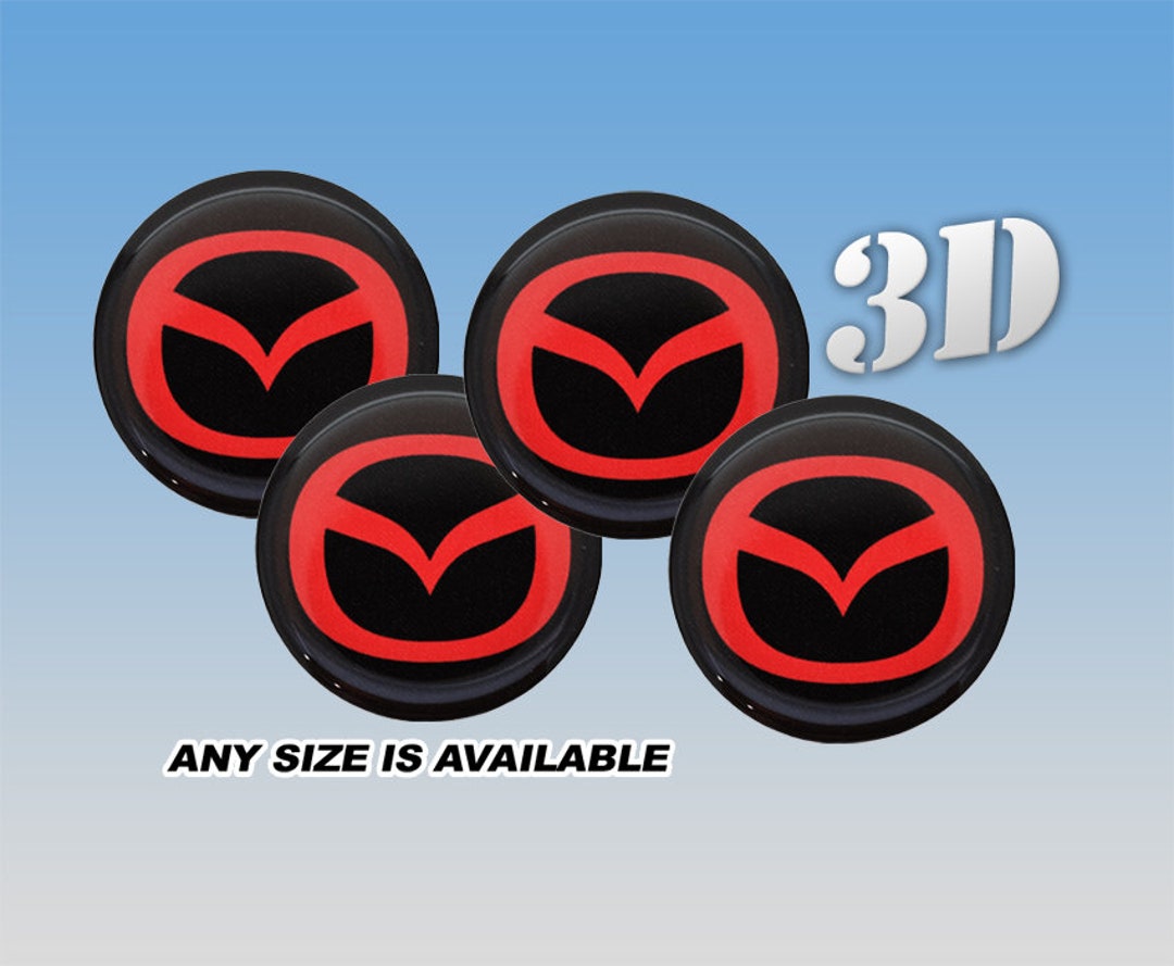 MAZDA Center Wheel Cap Decals Emblems Stickers r/b Any Size Set of 4 ...