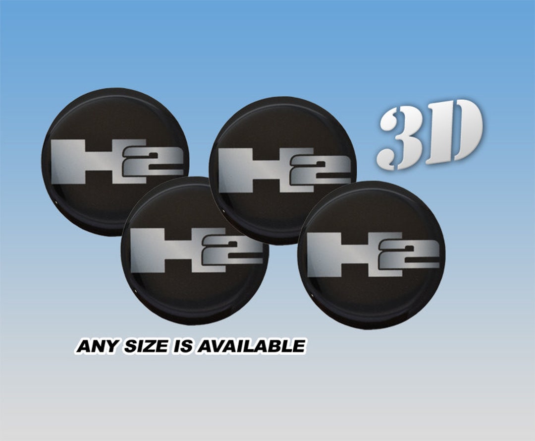 HUMMER H2 Center Wheel Cap Decals Emblems Stickers silver/bk Any Size ...