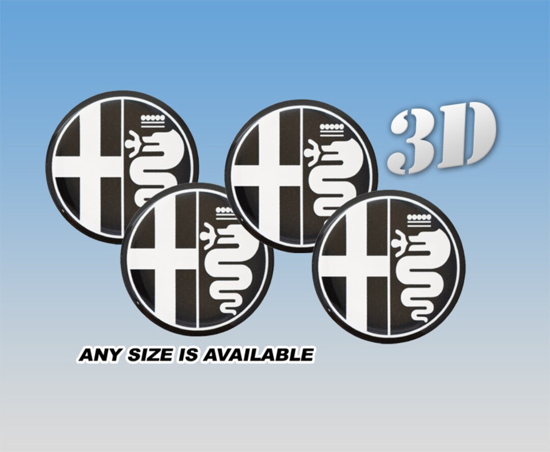 Alfa Romeo Center Wheel Cap Decals Emblems Stickers white/black Any ...